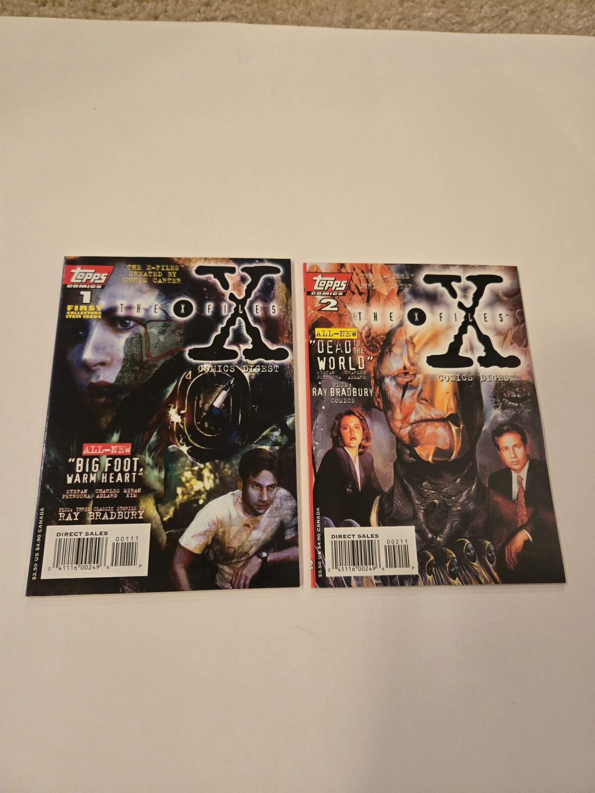 Topps X-FILES Lot of 8. #0, 1&2 numbered ed. Digest, Annual #1, Graphic ...