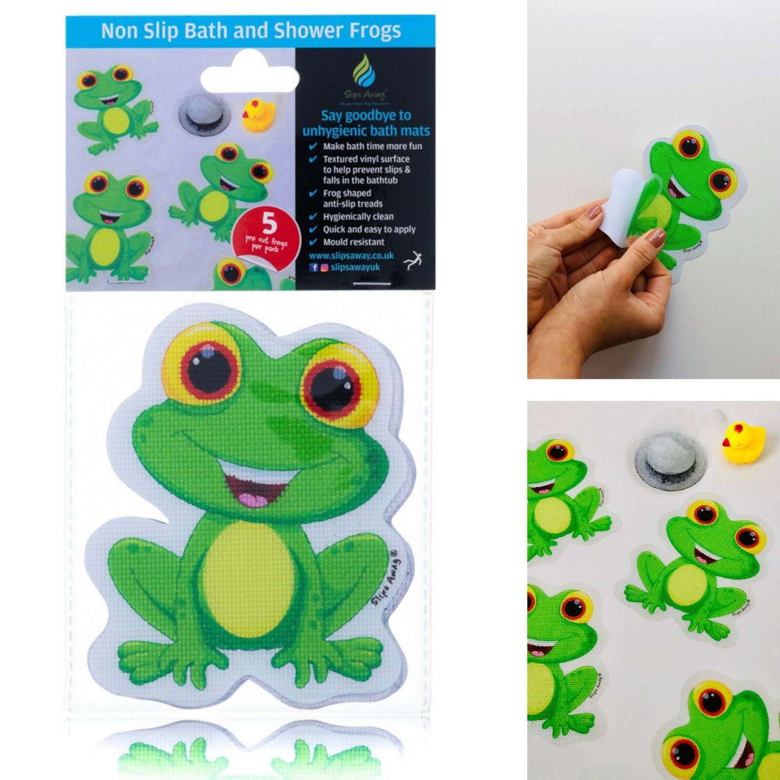 NON SLIP BATH MAT SHOWER TRAY SAFETY STRONG GRIP STICKERS NON RUBBER ...