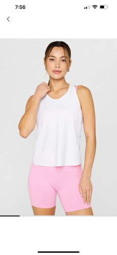 FABLETICS White Essential Air Lite Sleeveless Active Gym Tank Top Size ...