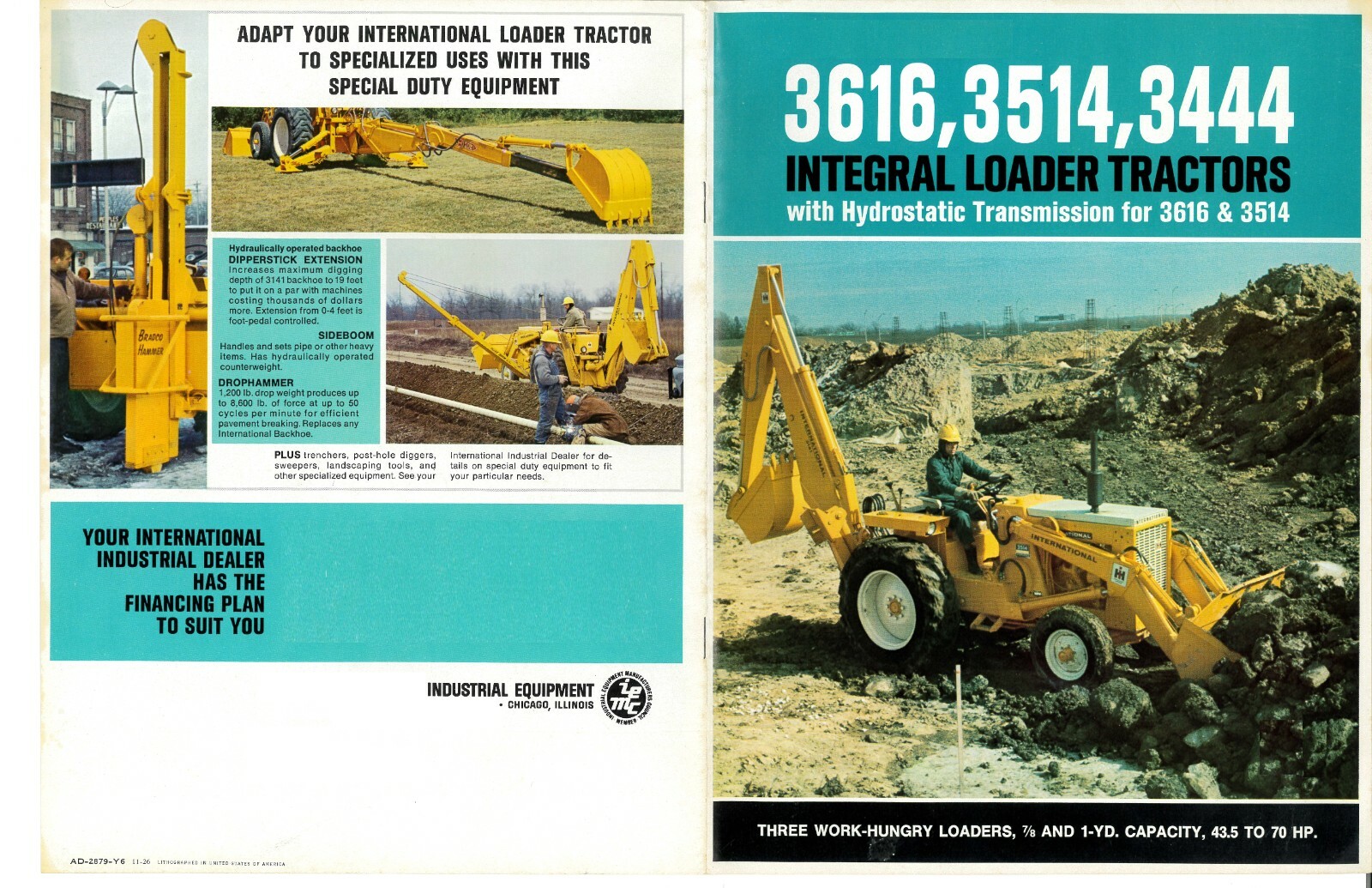 IH International Harvester Industrial 3444 3514 3616 Loader Tractors ...