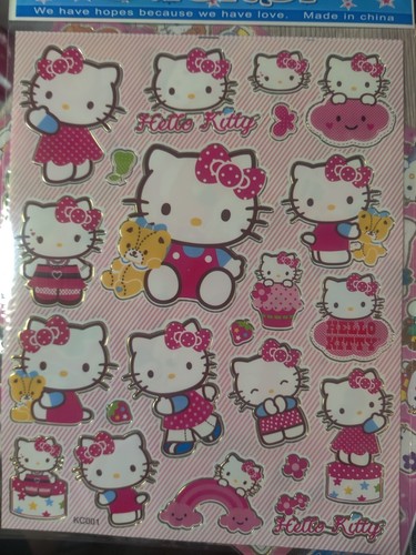 New cat HELLO KITTY & FRIENDS STICKERLAND KAWAII Stickers Glittery ...