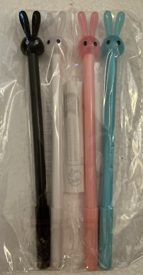 Set of 4 cute rabbit black ink gel pens | eBay