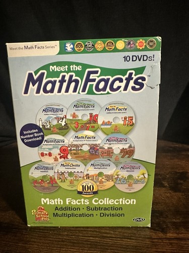 Meet the Math Facts 10 DVD set Addition-Subtraction-Multiplication ...