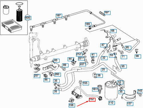 MERCEDES-BENZ VITO W639 FUEL FILTER LINE A6460700338 | eBay
