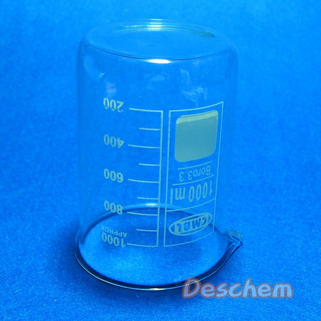 1000ml Glass Beaker 1l Low Form Beakers Borosilicate 3.3 Glassware for ...