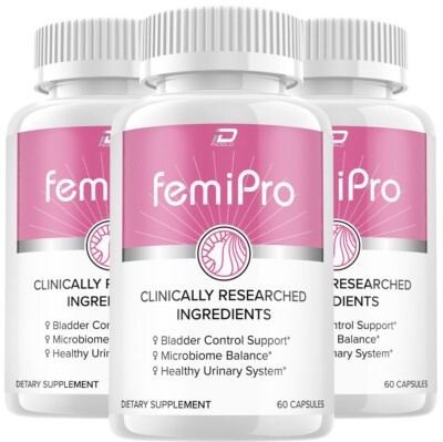 (3 Pack) FemiPro Bladder Support Supplement - Probiotic Femi Pro Pills ...