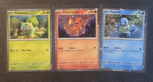 Pokemon 151 Poster Collection Promo 3 Card Set NM Bulbasaur Squirtle ...