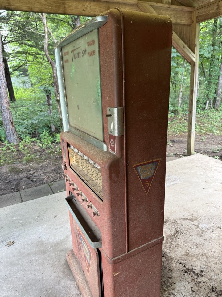 Vintage Tom's Toasted Peanuts Vending Machine, Candy Nuts Stoner | eBay