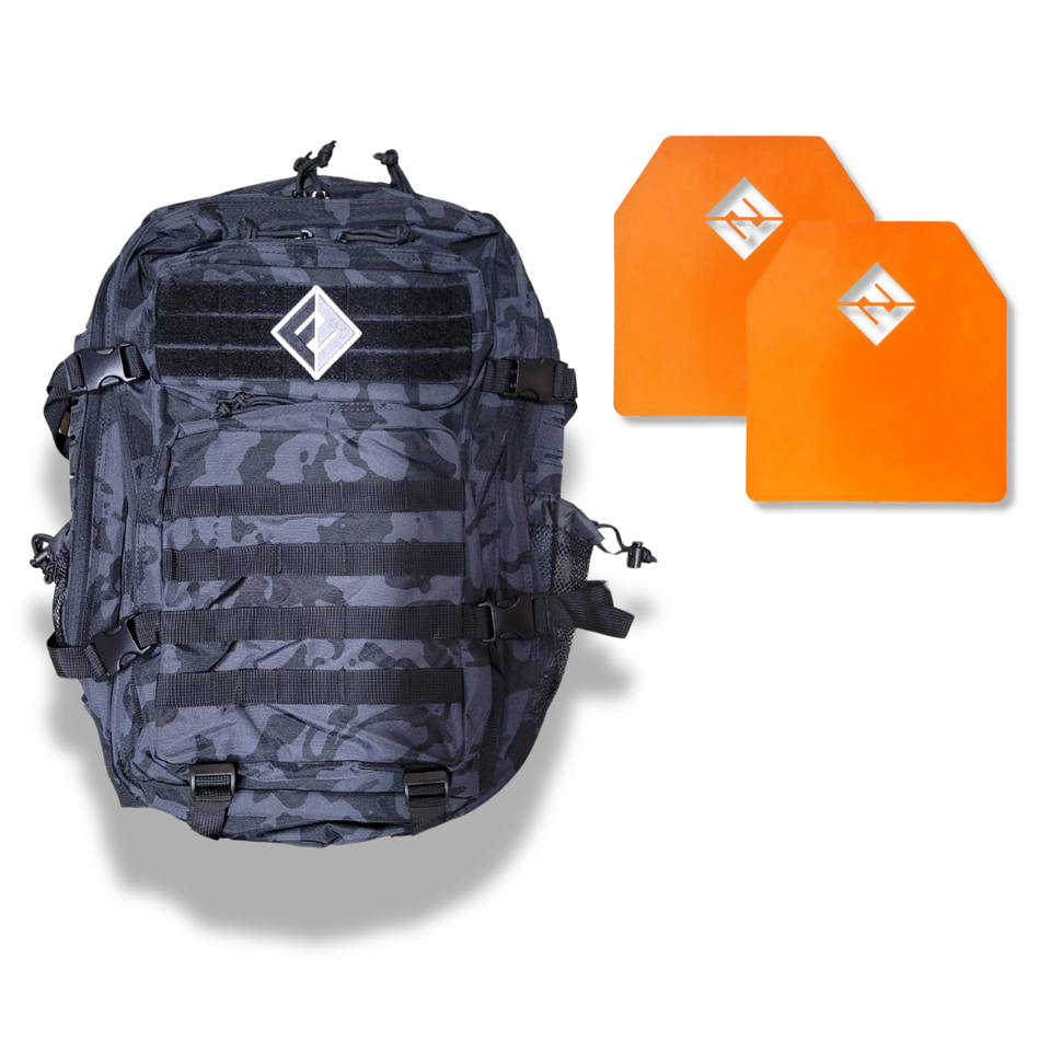 F&F STEEL Tactical Fitness Backpack with Weight Plates for Rucking and ...