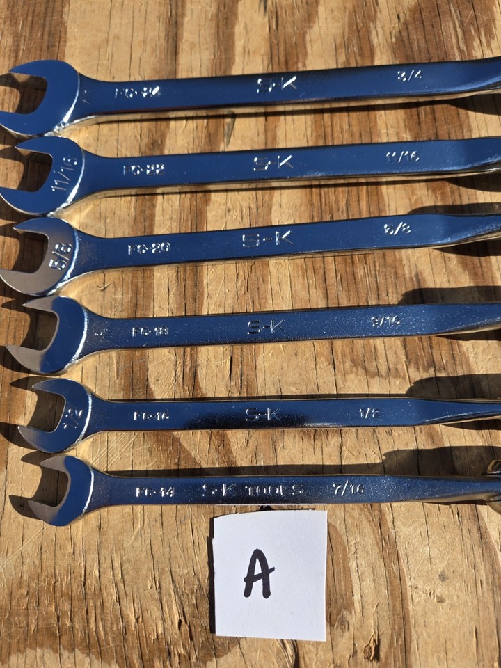 NOS Vntg S-K 6pc SAE 7/16-3/4” Flex End Saltus Wrench Set 12pt SK USA ...