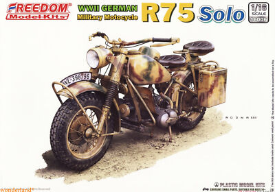 FREEDOM 16006 1:16 WWII German Military Motocycle R75 Solo Model Kit | eBay