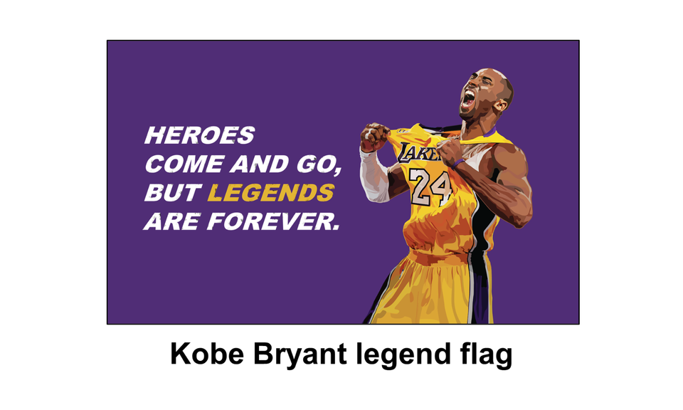 Kobe Bryant Legend 3x5' Los Angeles Lakers | Banner Flag Black ...
