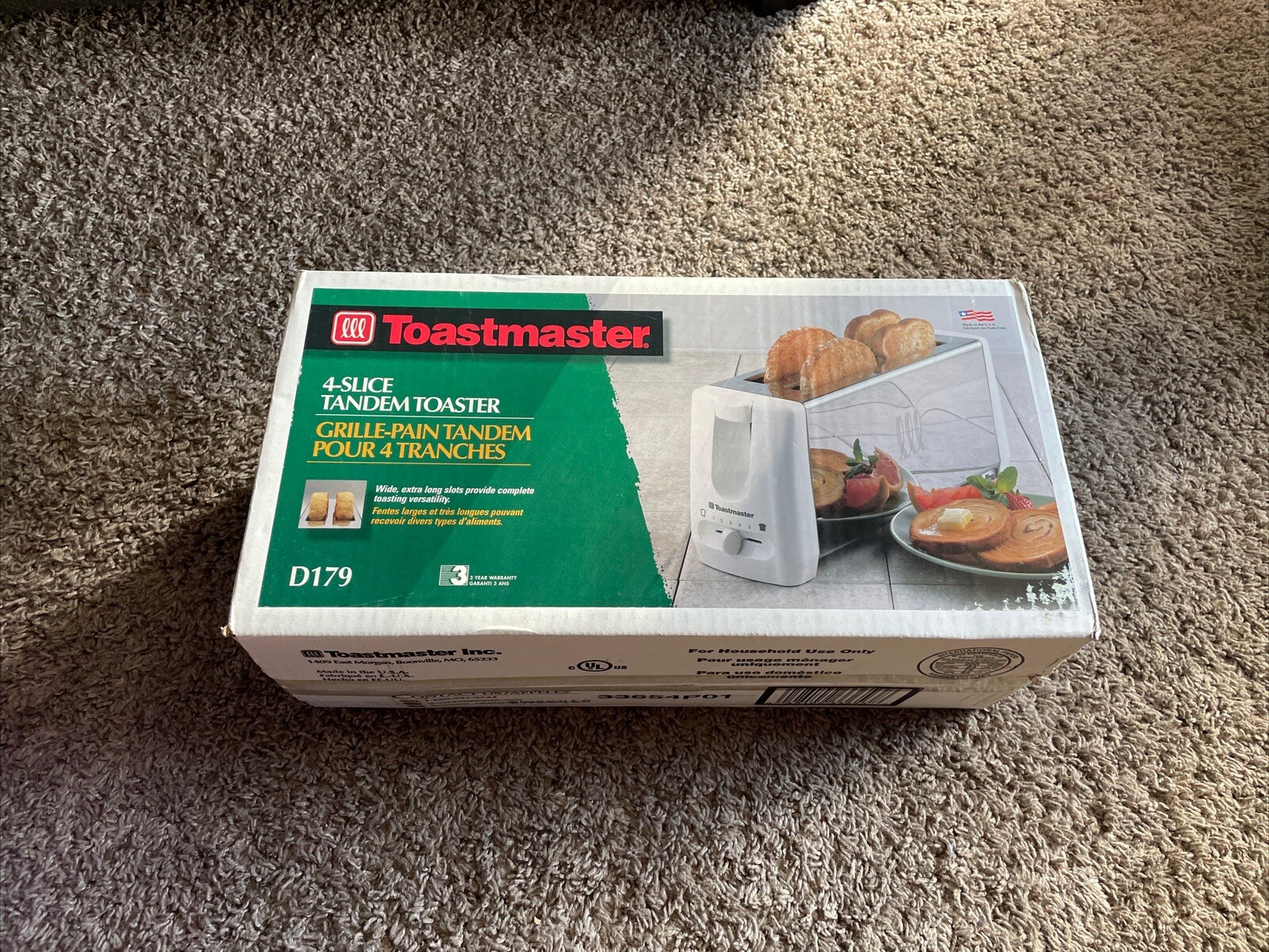 Retro NOS Vintage Toastmaster Chrome Toaster Model B700 2 Slice Factory ...