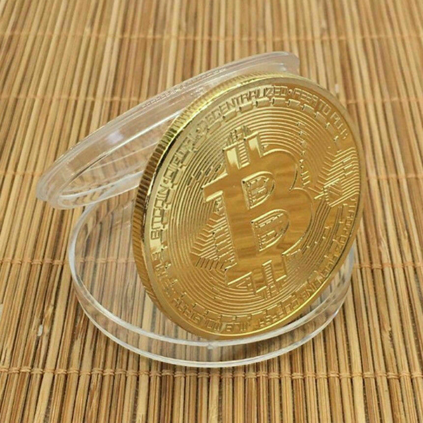10Pcs Physical Bitcoin Coins Commemorative Collectibles Gold Plated Bit ...
