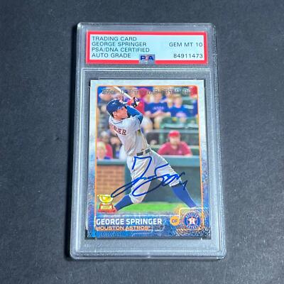 2015 Topps Future Stars #318 George Springer Signed Card PSA Slabbed ...