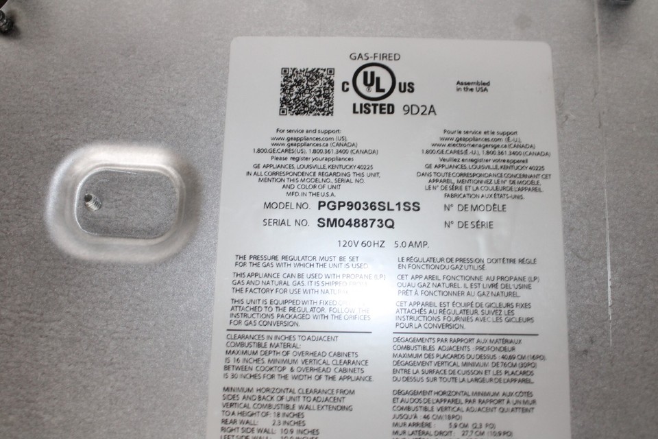 GE Profile PGP9036SLSS 36" Built-In Gas Cooktop in Stainless Steel | eBay