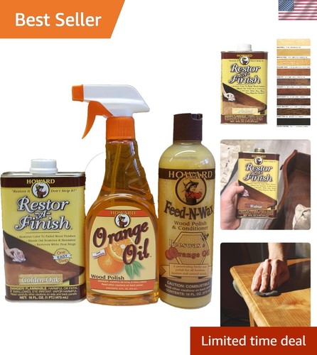Howard Complete Wood Restoration Kit, Clean, Protect, and Restore Wood ...