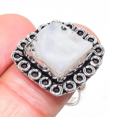 Rough Moonstone Gemstone Handmade 925 Sterling Silver Jewelry Ring Size 9 (US) | eBay