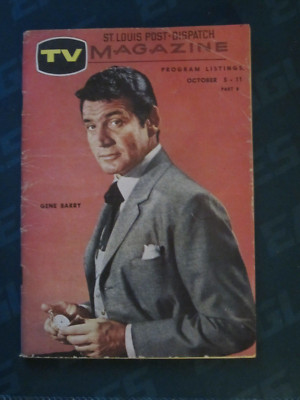 Television Magazine Regional TV Guide October 1958 Gene Barry Bat ...
