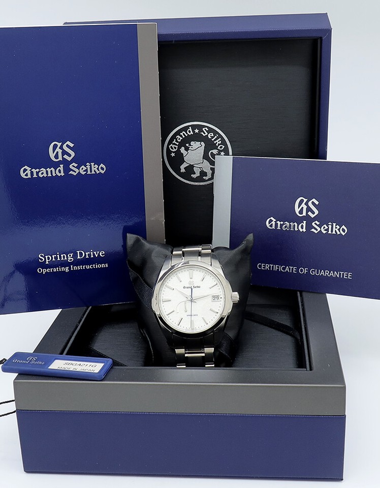 Grand Seiko SBGA211G Titanium 41mm White Dial Spring Drive Heritage ...