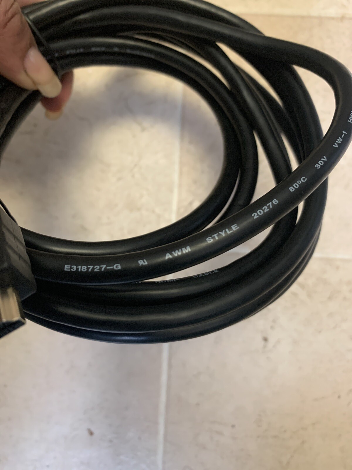 Premium High Speed HDMI Cable, E318727-1 AWM Style 20276, 80°C, 30V. 10 ...