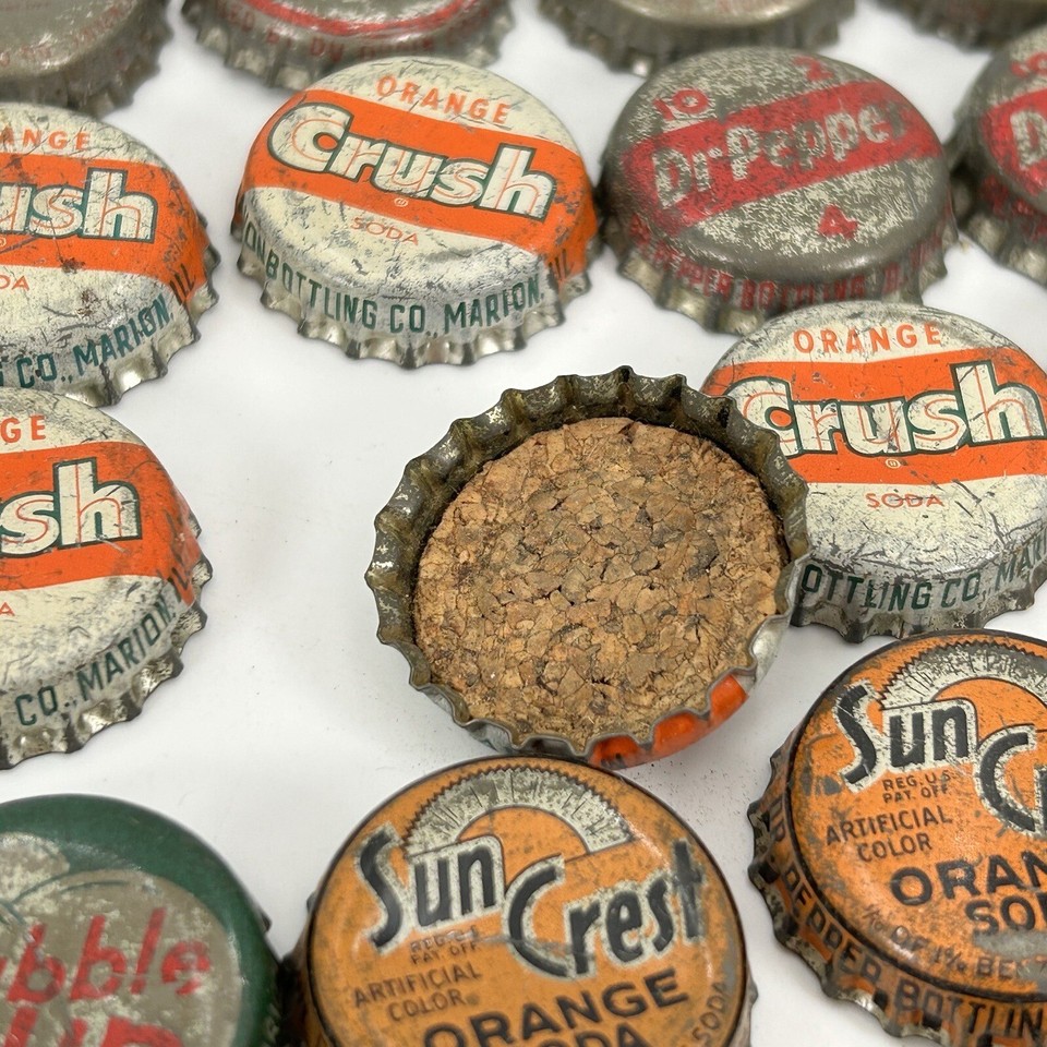 Vintage Cork Soda Bottle Caps Coca Cola Pepsi Dr Pepper Vess 7Up ...