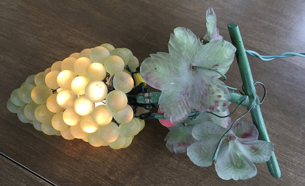 Vintage Art Glass Grape Cluster Motif Chandelier Grape Chandelier