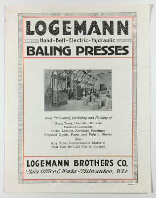 Logemann Brothers Bailing Presses Vintage Advertising Brochure ...