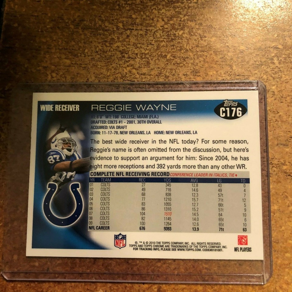 2010 Topps Chrome Football # C176 Reggie Wayne | eBay