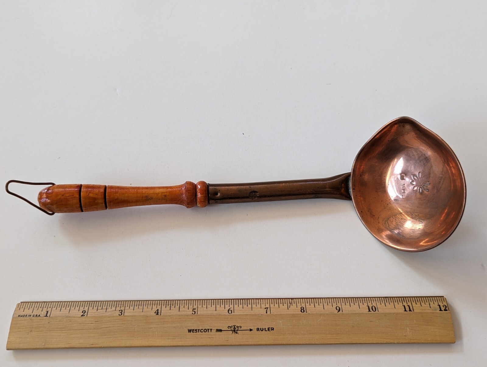 Antique Chilean Copper Ladle With Wooden Handle & Metal Hanging Ring | eBay