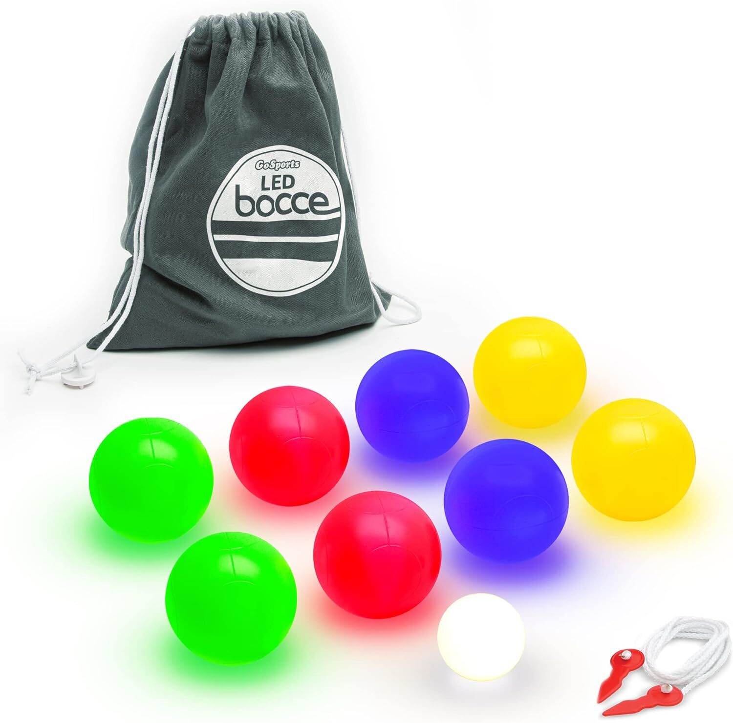 LED Bocce Ball Game Set-Includes 8 Light Up Bocce Balls,Case and ...