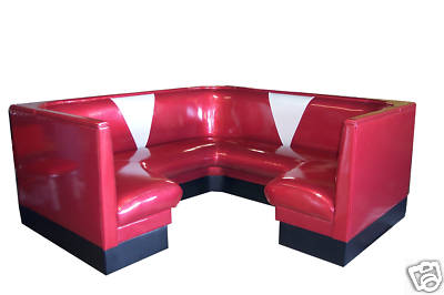 NEW 3/4 CIRCLE CORNER BOOTH SET - w/ Metal Trim Table! | eBay