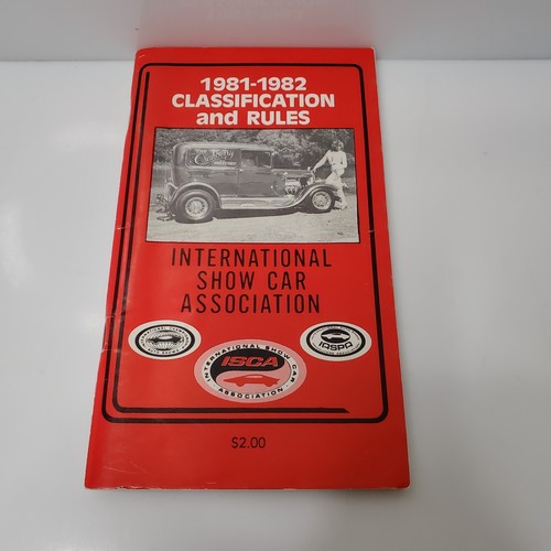 Vintage 1981-82 International Show Car Association Classification And ...