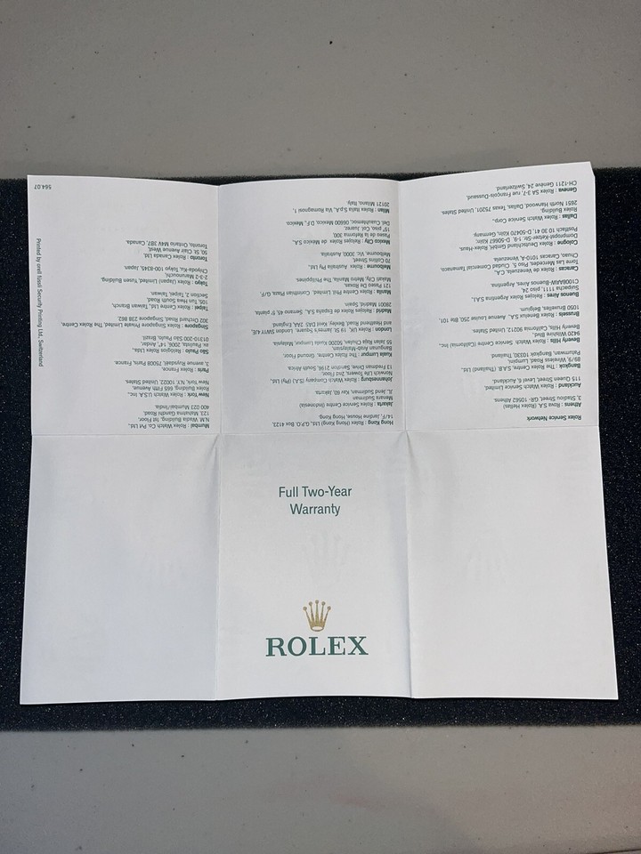 Rolex Certificate Paper Guarantee/Garantie 79174 Datejust | eBay