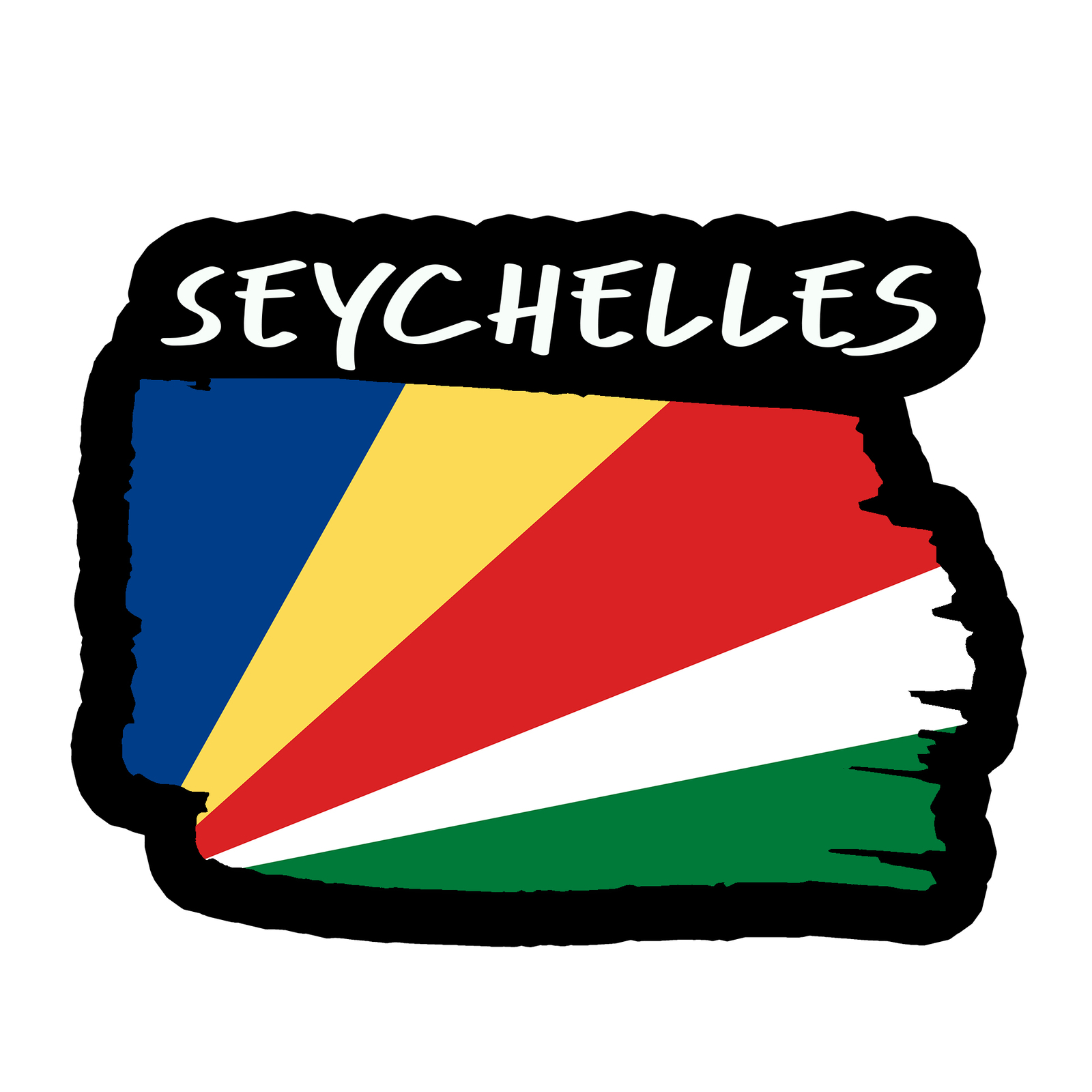 2 x Seychelles Country FLAG TEXT Sticker Stickers window car 4x4 bumper ...