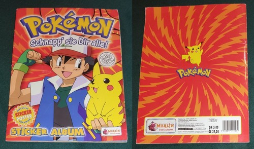 100% COMPLETE POKEMON Merlin 1999 1st Edition Stickers Album - WITHOUT ...