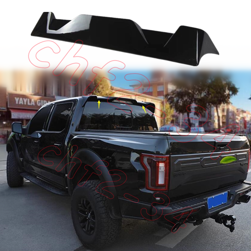 ABS Gloss Black Rear Roof Spoiler Wing Trim For Ford F-150 raptor F150 ...