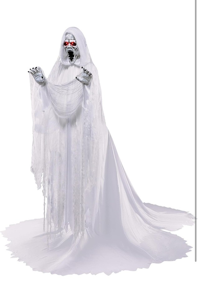 Spirit Halloween 7 Ft Emmeline Animatronic Ghost Demon Animated Reaper ...