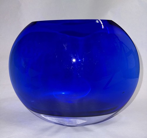 Cobalt Blue Large Heavy Glass Vase Pretty Home Decor - Pretty in Window ...