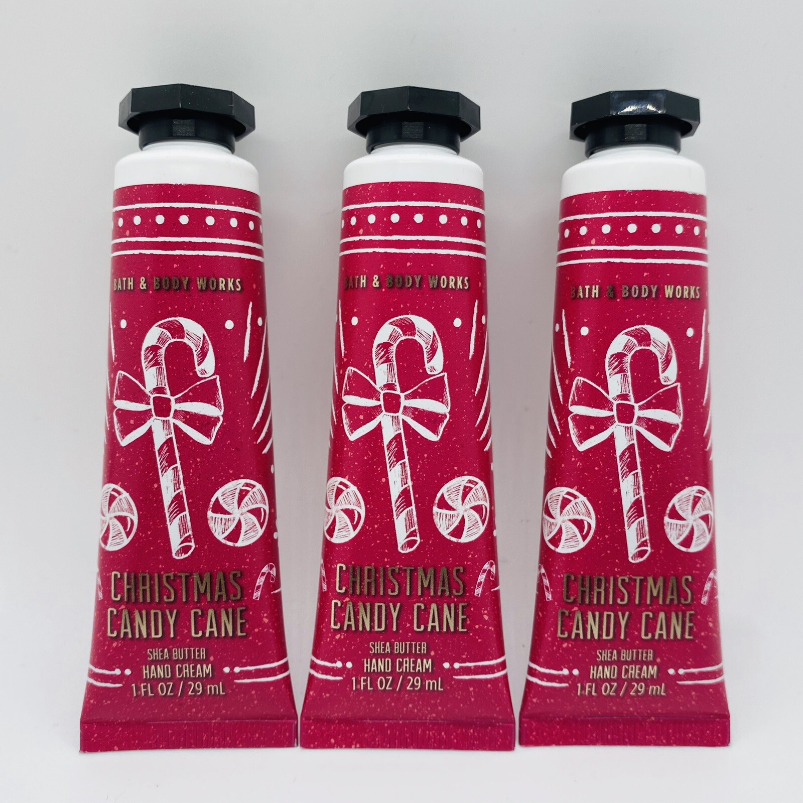 3-Pack Bath & Body Works CHRISTMAS CANDY CANE Hand Cream Lotion 1 oz ...