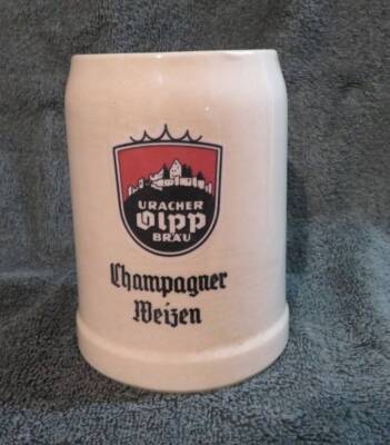 Vtg German URACHER OLPP BRAU Stoneware Beer STEIN 5" .5L Mug Bier ...
