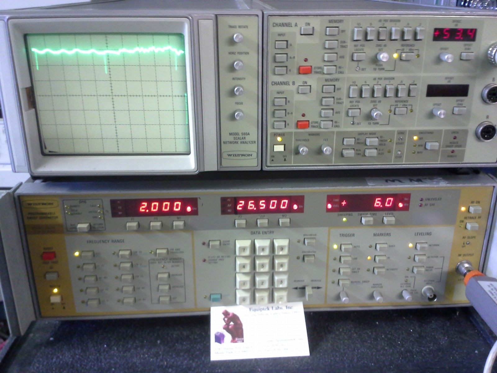 RF Sweep Generator 2-26.5 GHz TESTED! +13 dBm output Wiltron 6653A PLL ...