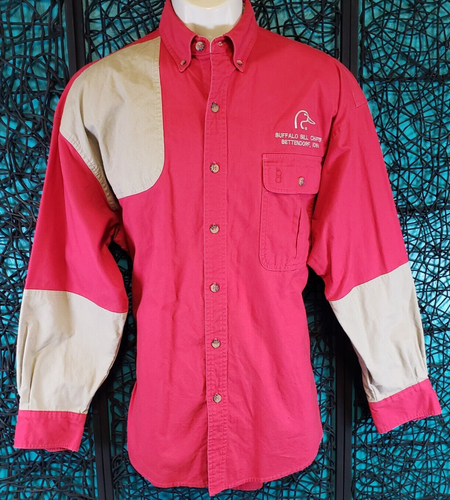 VTG BOB ALLEN SHIRT MENS LARGE RED BUTTON DOWN SHOOTING HUNTING LONG ...