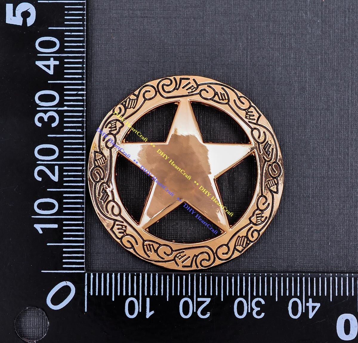 10PC WESTERN SADDLE HORSE BIG GOLD ENGRAVED TEXAS RANGER STAR CONCHO ...