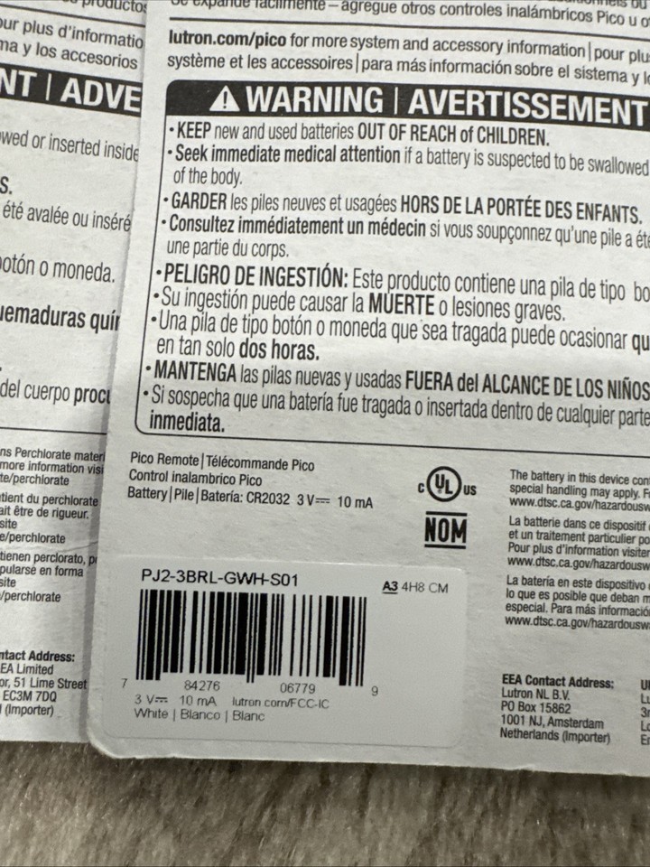 Lutron Pico PJ2-3BRL-GWH-S01 (Roller Shade Pico Remote -Icon Only) Per ...