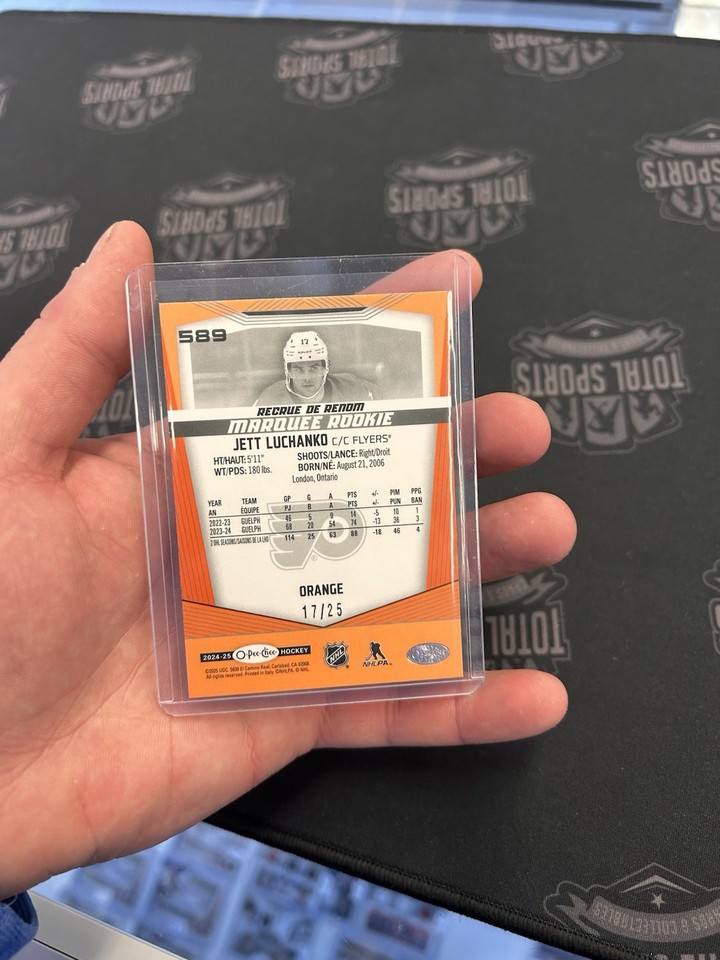 2024 O-Pee-Chee Marquee Rookies Orange Border 17/25 Jett Luchanko #589 ...