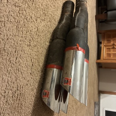 ANSA QUAD Exhaust Tips - Chrome Slant Cut Dual Resonated marmitte | eBay