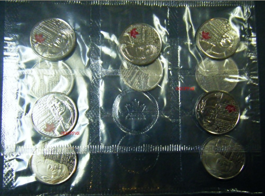 2012 Canada Tecumseh 25 cent Circulation 10-pack coin coloured quarter ...