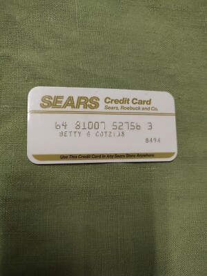 SEARS Credit Card Princess Size Sears, Roebuck and Company | eBay