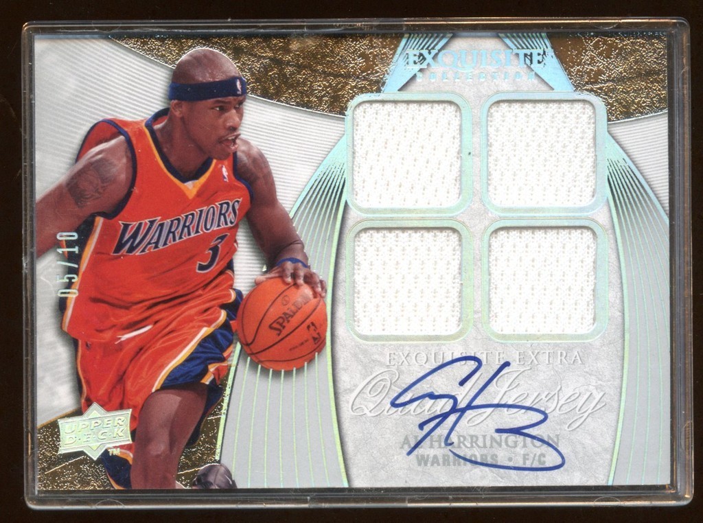 2008 EXQUISITE AL HARRINGTON AUTOGRAPH QUAD GAME WORN JERSEY #ED 05/10 ...